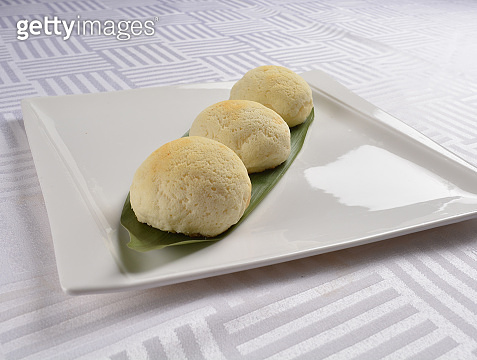baked crispy skin bun bread with stir fried chicken and mushroom inside ...