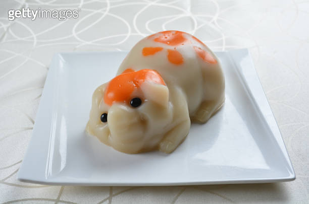 chinese sticky sweet brown sugar glutinous rice Nian gao in traditional ...