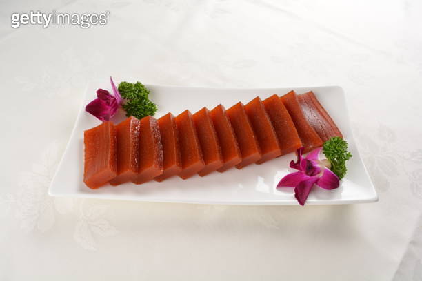 chinese sticky sweet brown sugar glutinous rice Nian gao in traditional ...