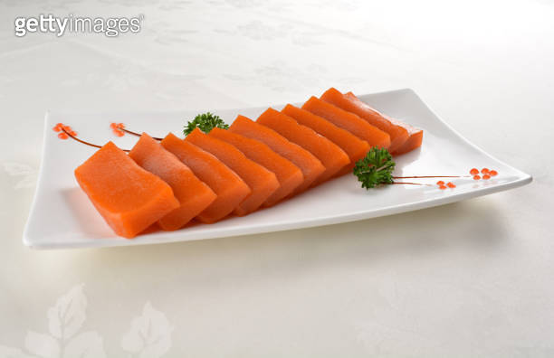 chinese sticky sweet brown sugar glutinous rice Nian gao in traditional ...