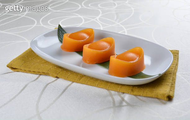 chinese sticky sweet brown sugar glutinous rice Nian gao in traditional ...