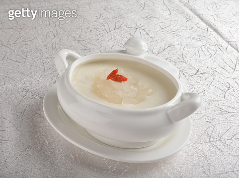 luxury Chinese chilled hashima with almond soybean pudding and herbal ...