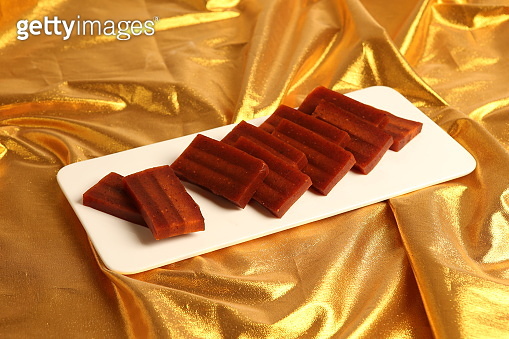 chinese sticky sweet brown sugar glutinous rice Nian gao in traditional ...