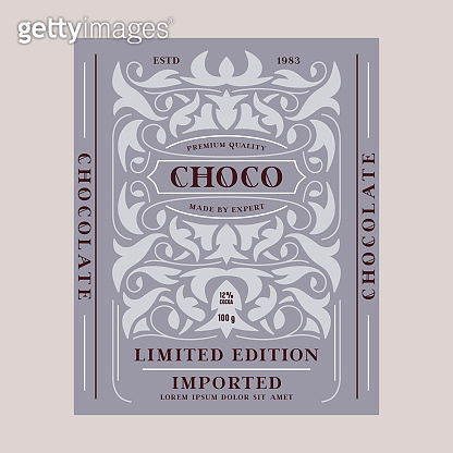 Template decorative label for chocolate 이미지 (1354366310) - 게티이미지뱅크