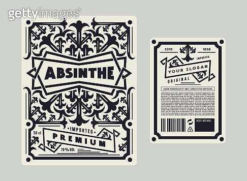 Template decorative label for absinthe 이미지 (1354242318) - 게티이미지뱅크