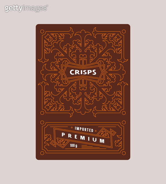 Template decorative label for crisps snack (1355598214) 일러스트, 무료 일러스트 ...