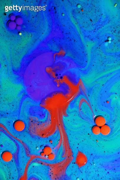 Color palette of mixture of alcohol ink paint and oil. macro shot ...