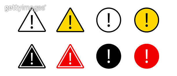Caution warning and attention signs set. Exclamation marks vector set ...