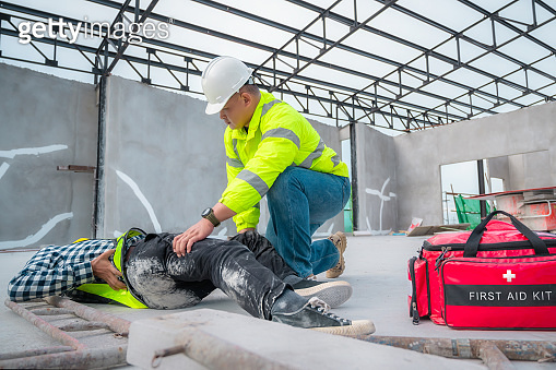 First Aid for Emergency Accidents at Construction Sites. Construction ...