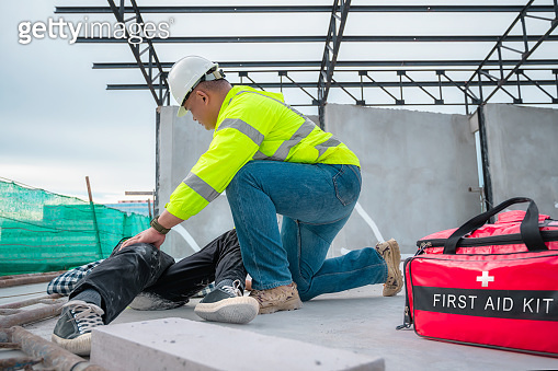 First Aid for Emergency Accidents at Construction Sites. Construction ...