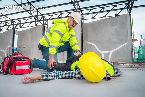 First Aid for Emergency Accidents at Construction Sites. Construction ...
