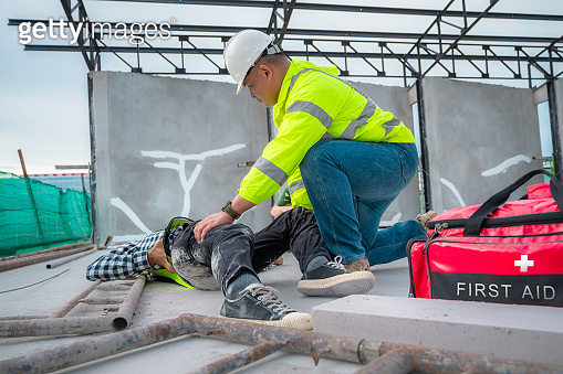First Aid for Emergency Accidents at Construction Sites. Construction ...
