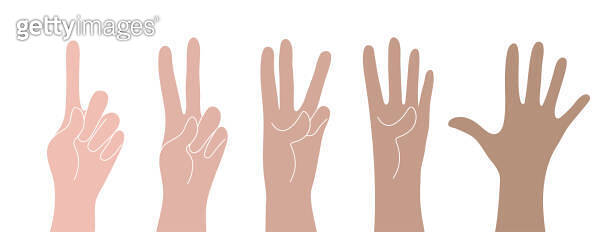 Vector hands with fingers counting from one to five 이미지 (1320481291 ...