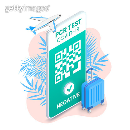 Electronic negative pcr coronavirus test, health passport QR code on ...