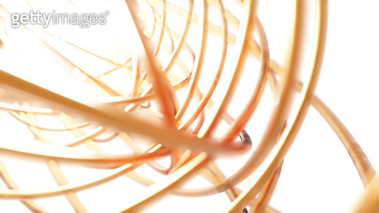 Abstract Gold torus 3D rendering multiple pattern, Network technology ...
