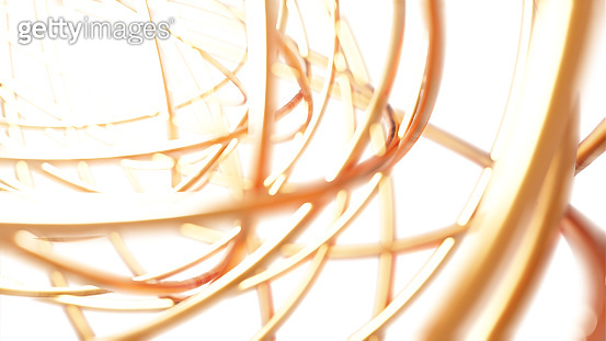 Abstract Gold torus 3D rendering multiple pattern, Network technology ...