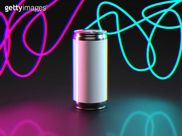 Neon energy drink can mockup 이미지 (1299608153) - 게티이미지뱅크
