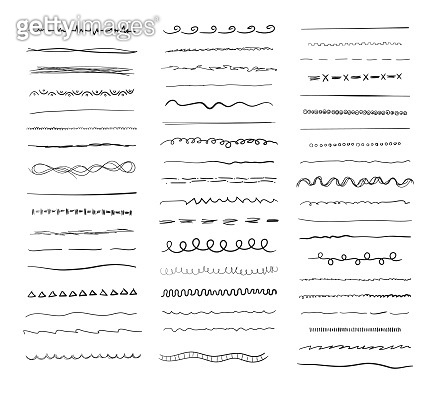 Set of wavy hand drawn horizontal lines. (1330747558) 일러스트, 무료 일러스트 ...
