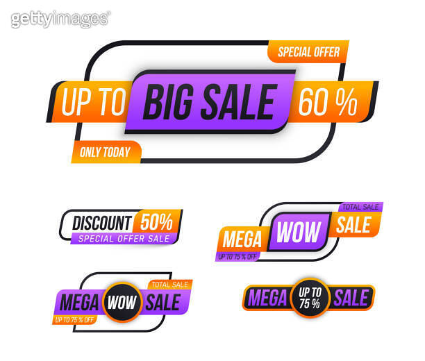 Sticker, badge, coupon store, sale tag, banner. (1334885497) 일러스트, 무료 ...