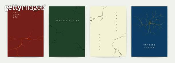 Cracked posters. Set of background illustrations. Vector art 이미지 ...
