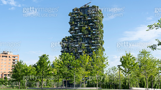 Milano, Italy. Bosco Verticale, view at the modern and ecological ...