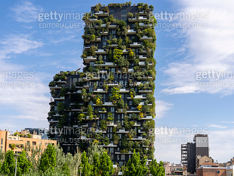 Milano, Italy. Bosco Verticale, view at the modern and ecological ...