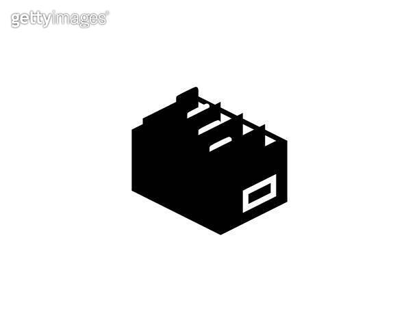 Card File Box vector icon. Isolated Files, Documents in Drawer flat ...