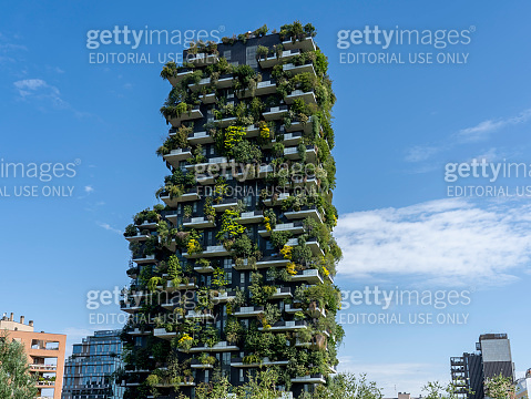 Milano, Italy. Bosco Verticale, view at the modern and ecological ...