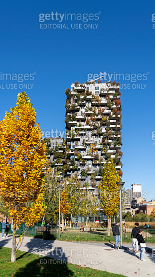 Milano, Italy. Bosco Verticale, view at the modern and ecological ...