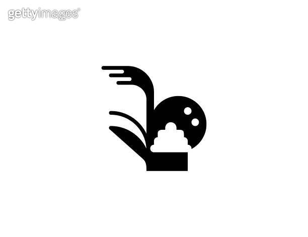 Tsukimi, Jugoya Ceremony vector icon. Isolated Japanese Moon Viewing ...