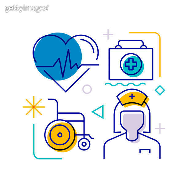 Healthcare and Medical Related Design Element. Pattern Design with ...