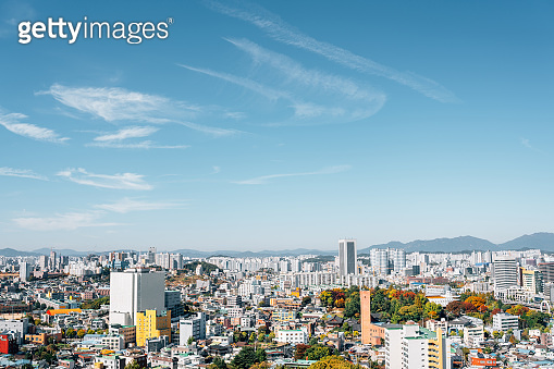 Panoramic view of Gwangju city from Sajik Park observatory in Gwangju, Korea 이미지 (1358564159 ...