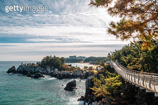 Panorama view of Chuam beach and rocks in Donghae, Korea (1307230076 ...