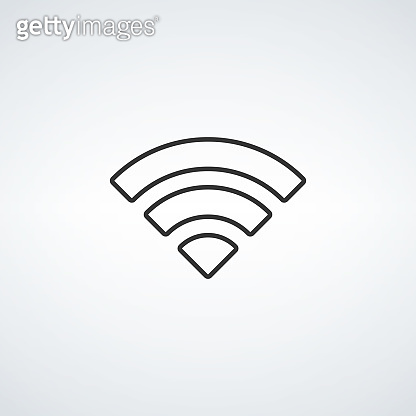 Linear wifi sound signal connection, sound radio wave logo symbol ...