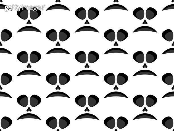 Halloween scary face seamless pattern. Ghost face with evil scary eyes ...