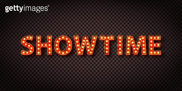 Vector realistic isolated retro marquee text with electric light lamps ...