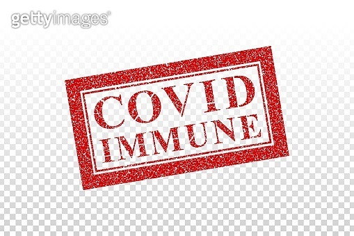 Vector realistic isolated red rubber stamp of Covid Immune on the ...