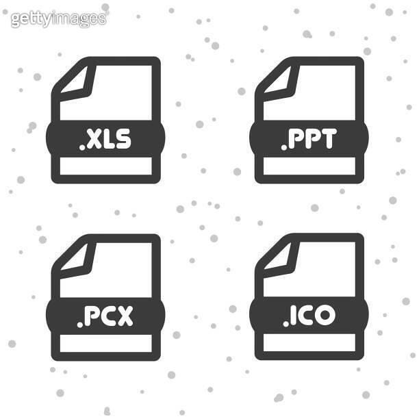 Document file icons. Download XLS, PPT, PCX and ICO symbol sign. Web ...