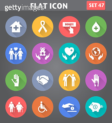 Vector application Charity and Relief Work Icons set (1338011846) 일러스트 ...