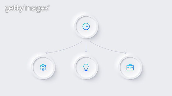 Neumorphic circle elements for infographic. Template for diagram, graph ...