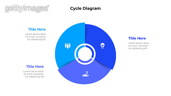 Cycle diagram with three options or steps. Slide for business ...