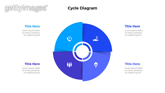 Cycle diagram with four options or steps. Slide for business ...