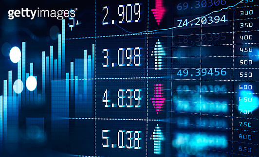 Financial chart and rising graph with lines and numbers (1345952061 ...
