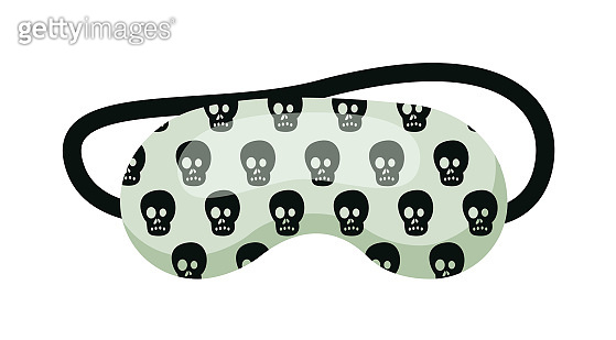 Sleeping eye mask with skull and bone isolated on white (1331835104 ...