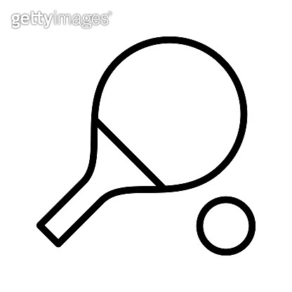 Table tennis flat line icon. Tennis racket and ball ,equipments for ...