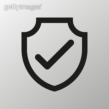 Shield check mark icon. Vector illustration in flat design 이미지 ...