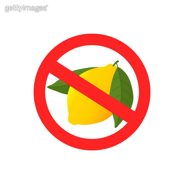 Sign No Lemon. Red stop sign citrus Lemon. (1323978504) 일러스트, 무료 일러스트 ...