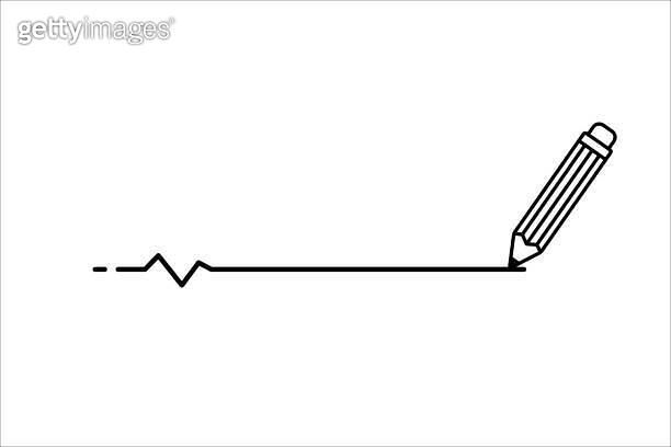 pencil draw a line in horizontal vector illustration. line with a ...