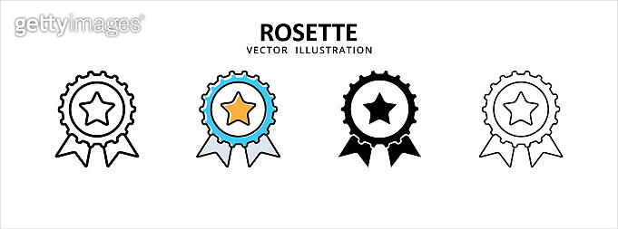 rosette medal coin appreciation icon vector illustration simple flat ...