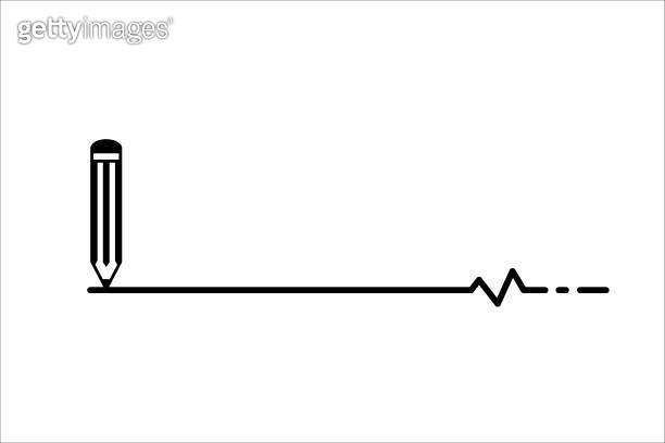 pencil draw a line in horizontal vector illustration. line with a ...